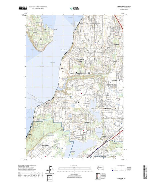 US Topo 7.5-minute map for Steilacoom WA – American Map Store
