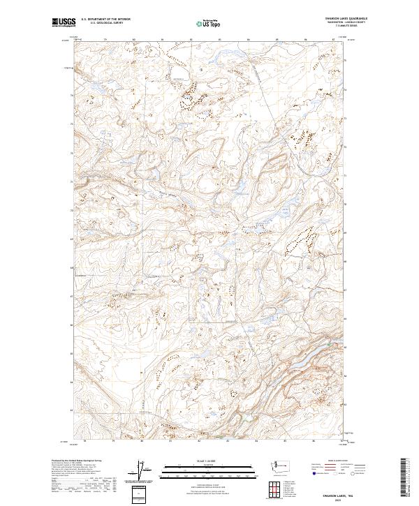 US Topo 7.5-minute map for Swanson Lakes WA – American Map Store