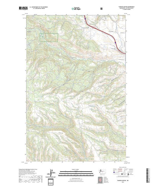 US Topo 7.5-minute map for Taneum Canyon WA – American Map Store