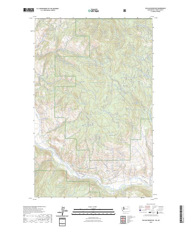 US Topo 7.5-minute map for Vulcan Mountain WABC – American Map Store