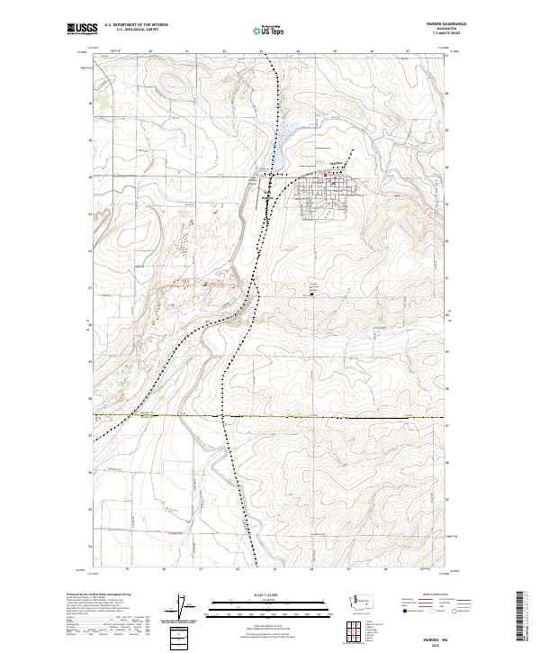 US Topo 7.5-minute map for Warden WA – American Map Store