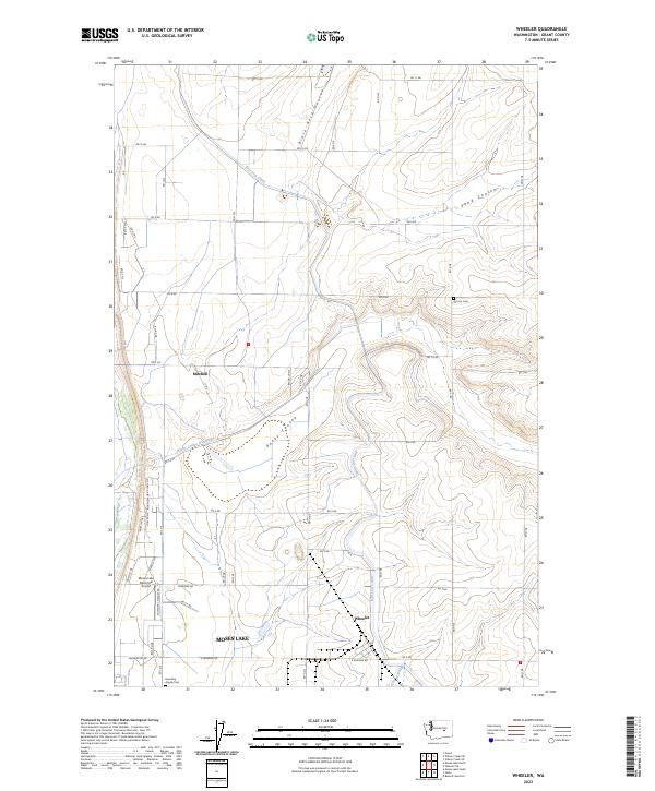 US Topo 7.5-minute map for Wheeler WA – American Map Store