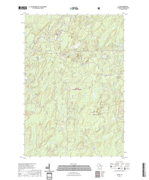 US Topo 7.5-minute map for Alvin WI – American Map Store