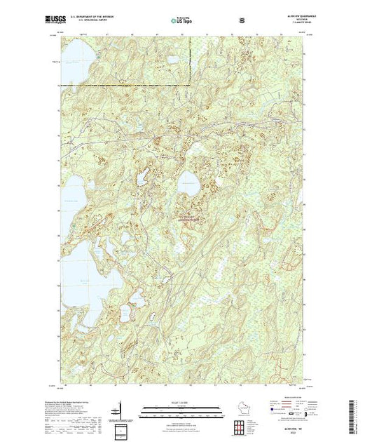US Topo 7.5-minute map for Alvin NW WI – American Map Store