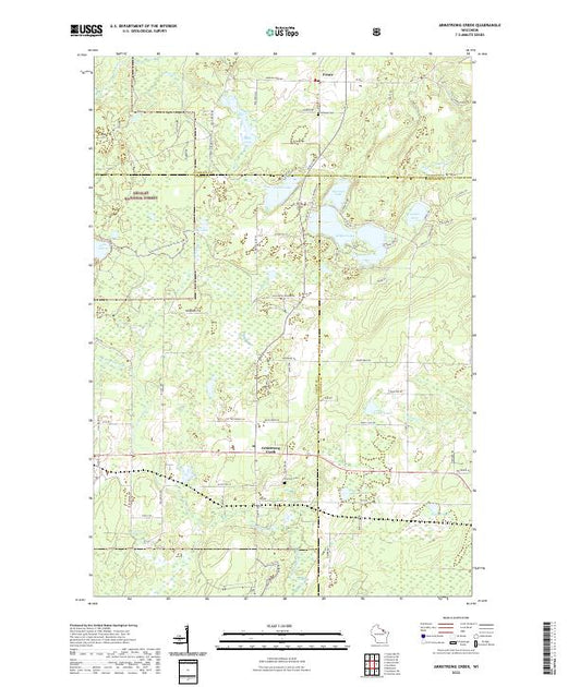 US Topo 7.5-minute map for Armstrong Creek WI – American Map Store