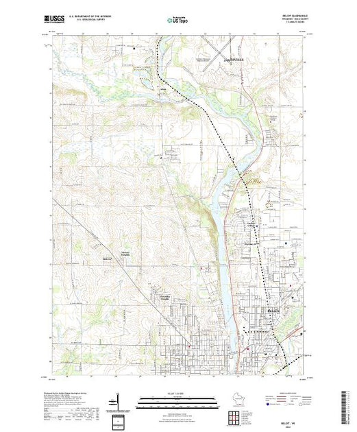 US Topo 7.5-minute map for Beloit WI – American Map Store