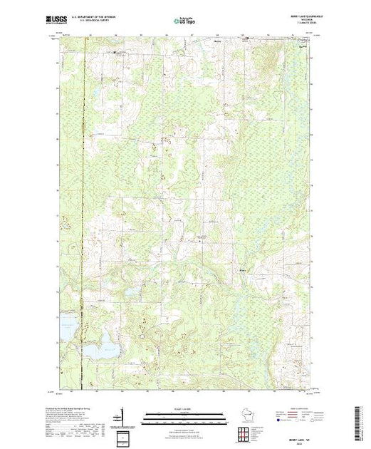 US Topo 7.5-minute map for Berry Lake WI – American Map Store