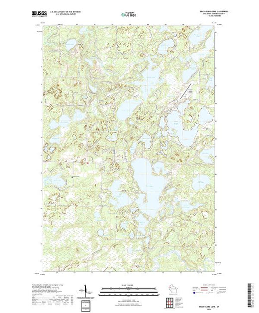 US Topo 7.5-minute map for Birch Island Lake WI – American Map Store