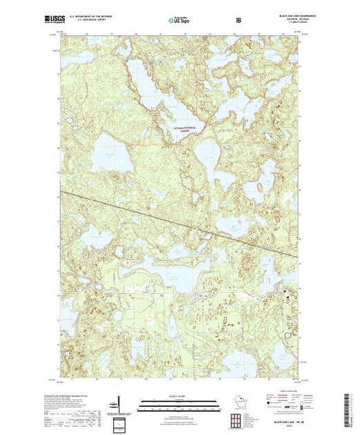 US Topo 7.5-minute map for Black Oak Lake WIMI – American Map Store