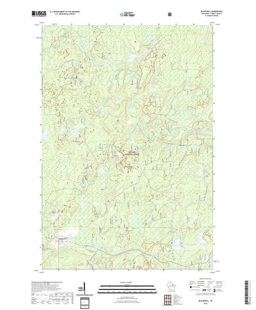 US Topo 7.5-minute map for Blackwell WI – American Map Store