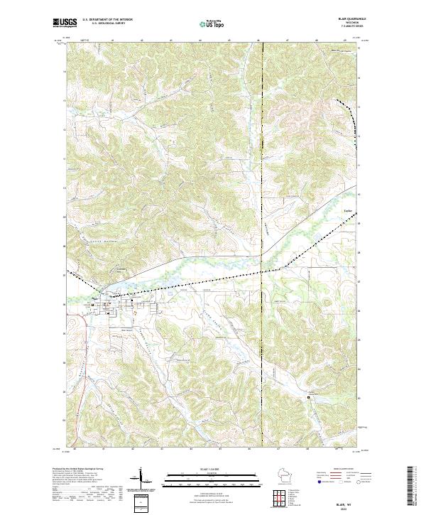 US Topo 7.5-minute map for Blair WI – American Map Store