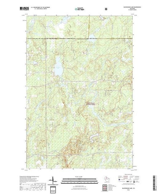 US Topo 7.5-minute map for Blockhouse Lake WI – American Map Store