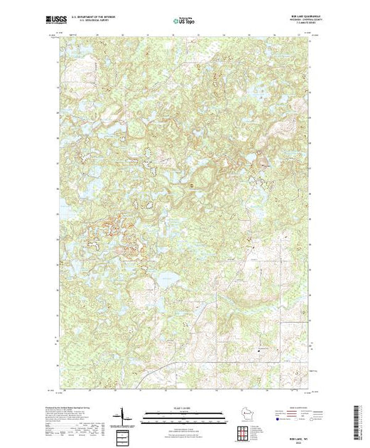 US Topo 7.5-minute map for Bob Lake WI – American Map Store