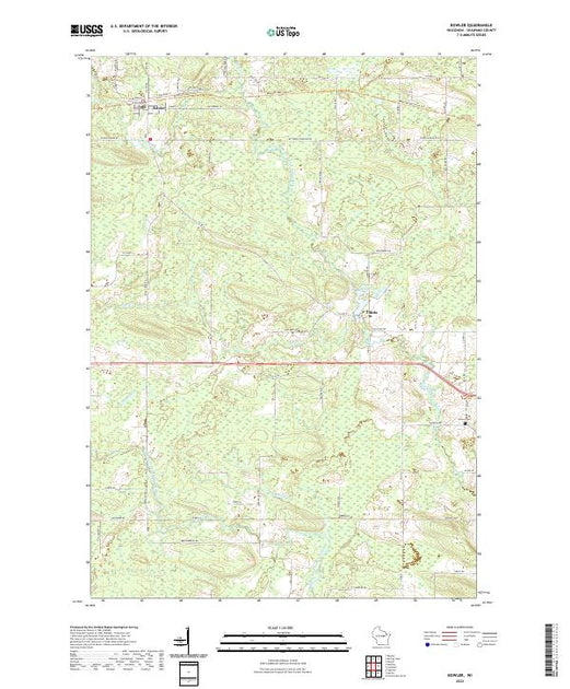 US Topo 7.5-minute map for Bowler WI – American Map Store