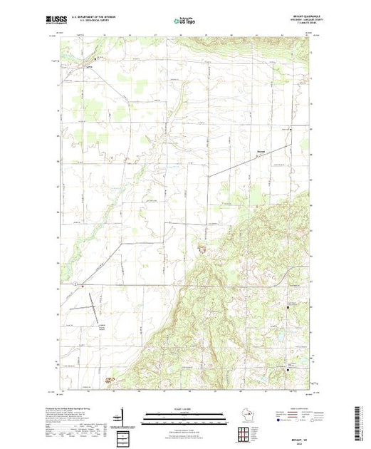 US Topo 7.5-minute map for Bryant WI – American Map Store