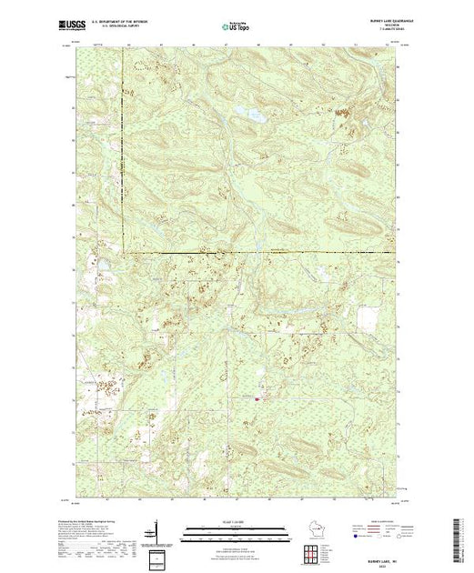 US Topo 7.5-minute map for Burney Lake WI – American Map Store
