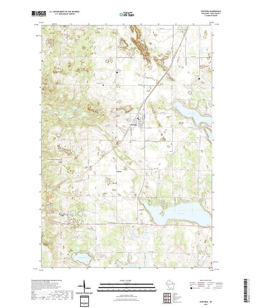 US Topo 7.5-minute map for Centuria WI – American Map Store