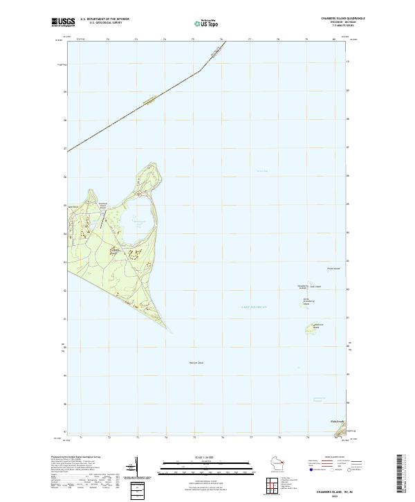 US Topo 7.5-minute map for Chambers Island WIMI – American Map Store