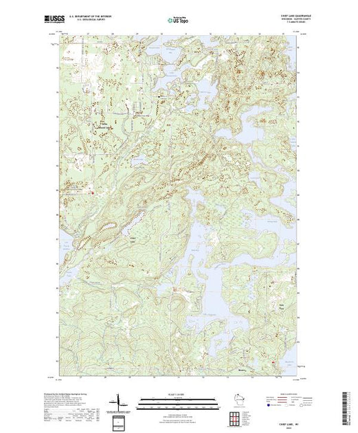 US Topo 7.5-minute map for Chief Lake WI – American Map Store