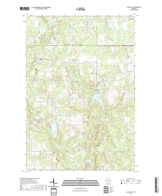 US Topo 7.5-minute map for Clam Falls WI – American Map Store