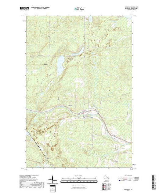 US Topo 7.5-minute map for Couderay WI – American Map Store
