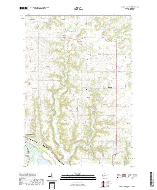US Topo 7.5-minute map for Diamond Bluff East WIMN – American Map Store