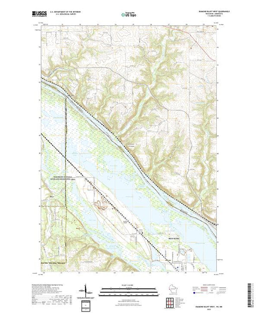 US Topo 7.5-minute map for Diamond Bluff West WIMN – American Map Store