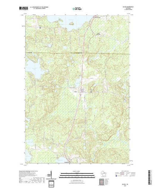 US Topo 7.5-minute map for Elcho WI – American Map Store
