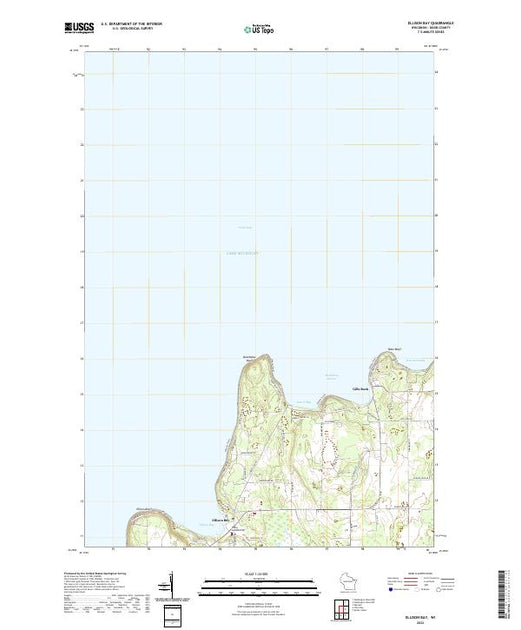 US Topo 7.5-minute map for Ellison Bay WI – American Map Store