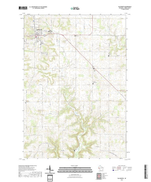 US Topo 7.5-minute map for Ellsworth WI – American Map Store