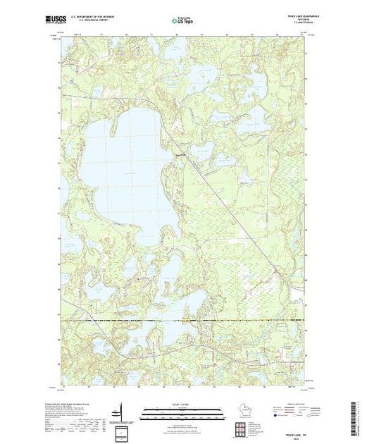 US Topo 7.5-minute map for Fence Lake WI – American Map Store