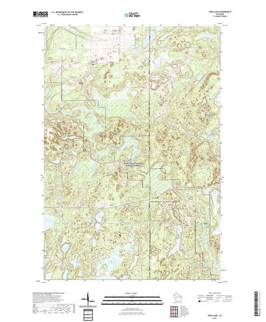US Topo 7.5-minute map for Frog Lake WI – American Map Store