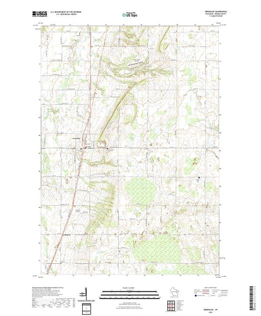 US Topo 7.5-minute map for Greenleaf WI – American Map Store