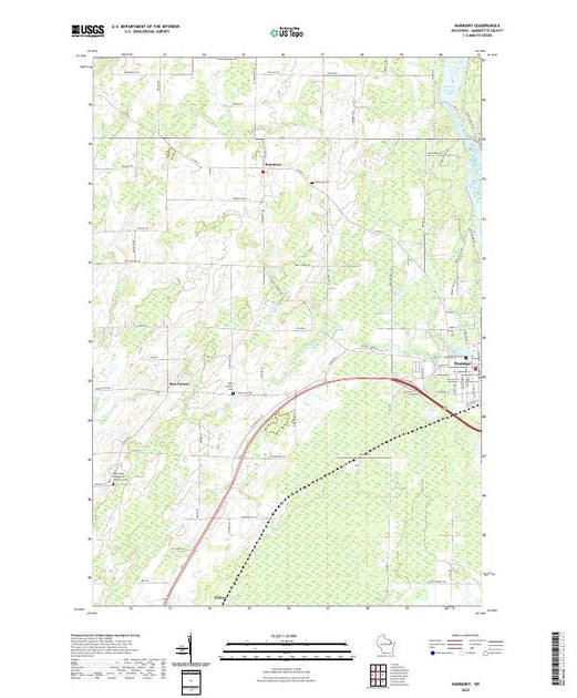 US Topo 7.5-minute map for Harmony WI – American Map Store