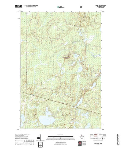 US Topo 7.5-minute map for Harris Lake WIMI – American Map Store