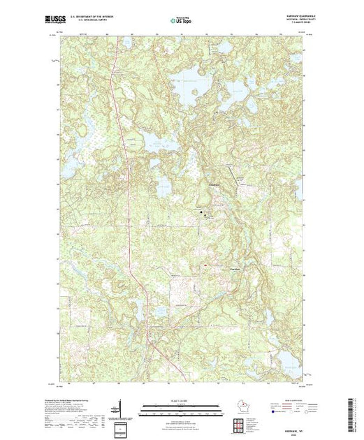 US Topo 7.5-minute map for Harshaw WI – American Map Store