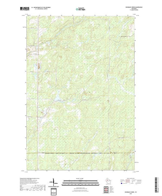 US Topo 7.5-minute map for Hogsback Creek WI – American Map Store