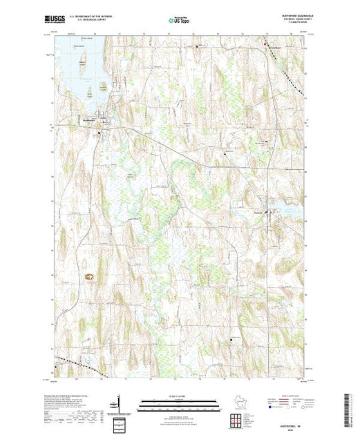 US Topo 7.5-minute map for Hustisford WI – American Map Store