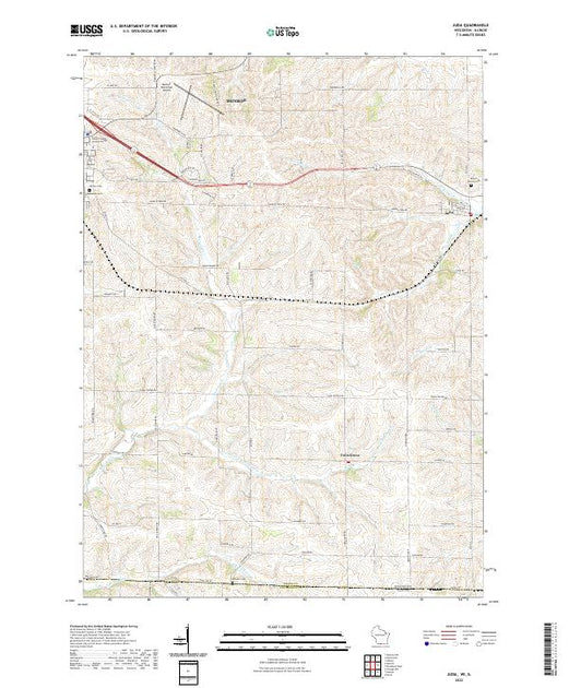US Topo 7.5-minute map for Juda WIIL – American Map Store