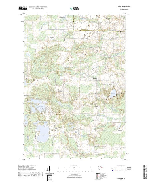 US Topo 7.5-minute map for Kelly Lake WI – American Map Store