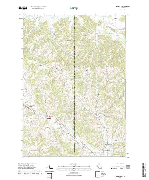 US Topo 7.5-minute map for Kendall East WI – American Map Store
