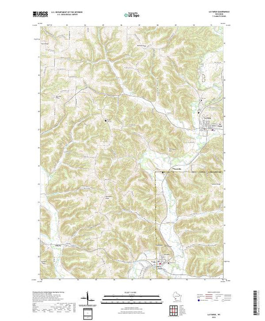 US Topo 7.5-minute map for La Farge WI – American Map Store