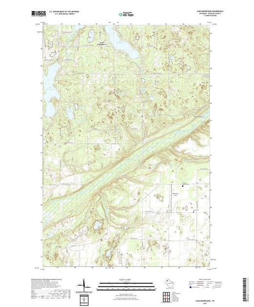 US Topo 7.5-minute map for Lake Minnesuing WI – American Map Store