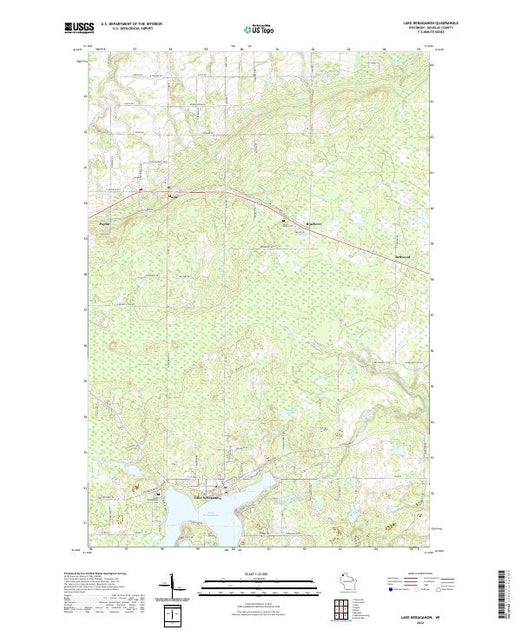 US Topo 7.5-minute map for Lake Nebagamon WI – American Map Store