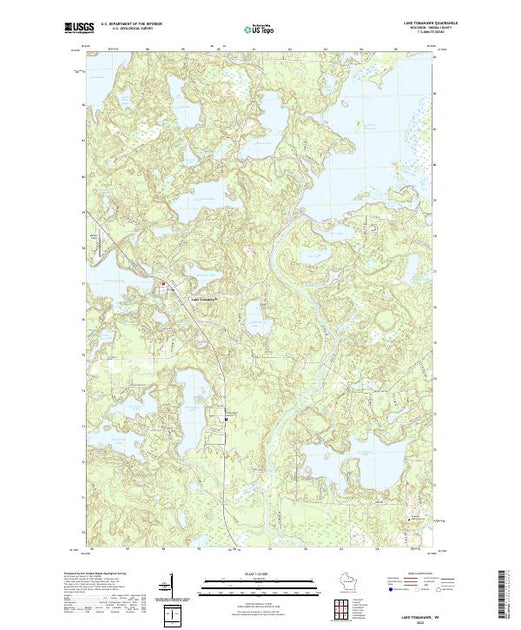US Topo 7.5-minute map for Lake Tomahawk WI – American Map Store