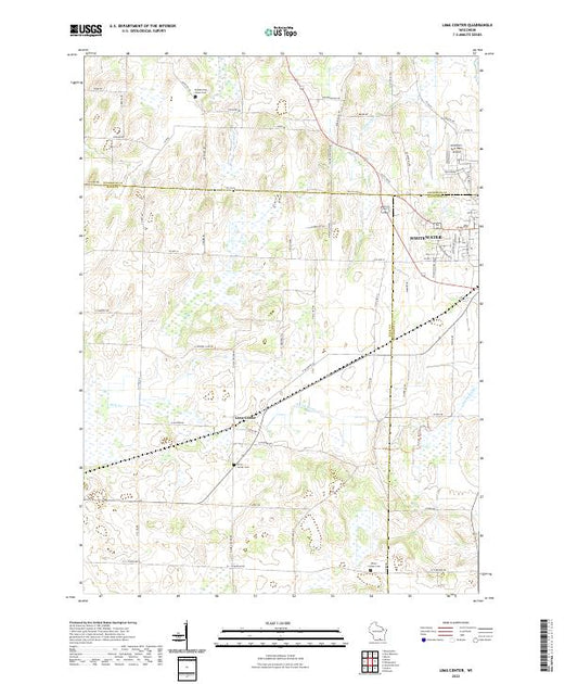 US Topo 7.5-minute map for Lima Center WI – American Map Store