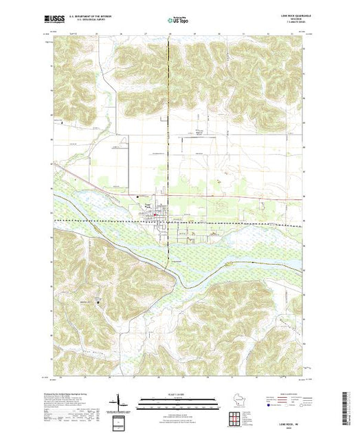 US Topo 7.5-minute map for Lone Rock WI – American Map Store