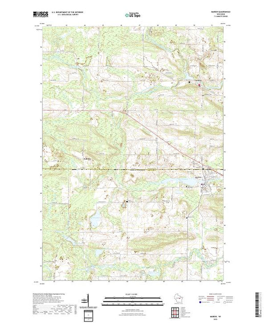 US Topo 7.5-minute map for Marion WI – American Map Store