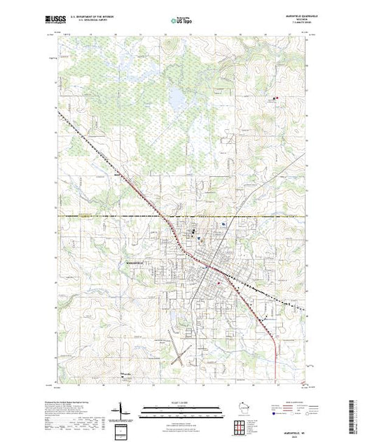 US Topo 7.5-minute map for Marshfield WI – American Map Store