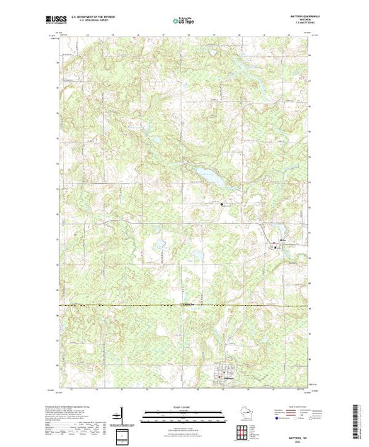 US Topo 7.5-minute map for Mattoon WI – American Map Store